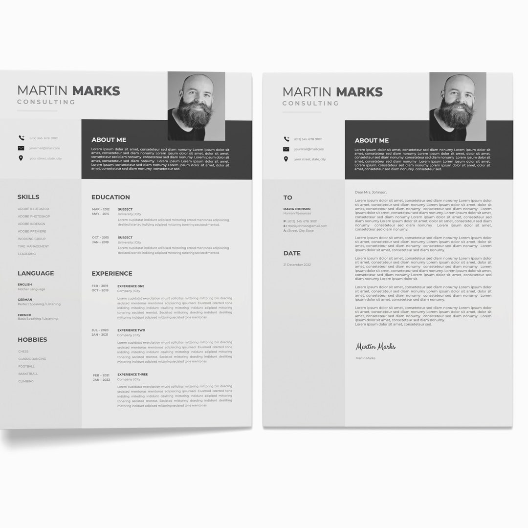 Resume Template, Professional Resume Template, Resume Template, Word ...