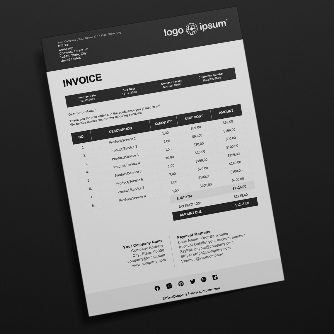 Facture, modèle de facture, facture photographique, modèle de facture ...