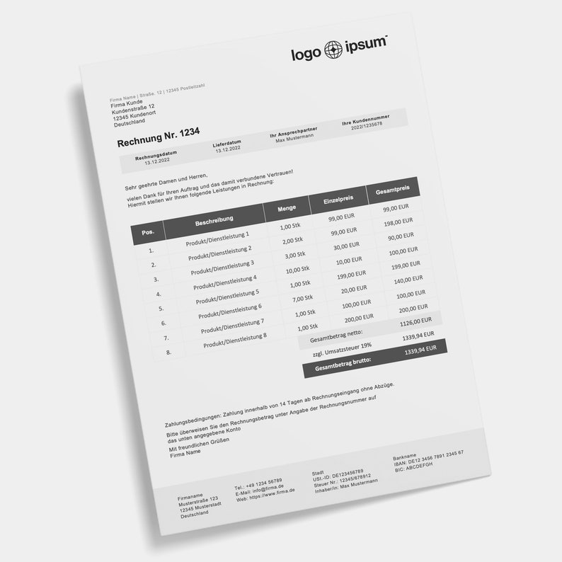Invoice, Invoice Template, Business Invoice, Photography Invoice ...