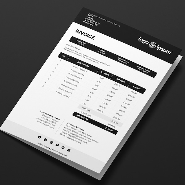 Invoice Pages Template - Etsy