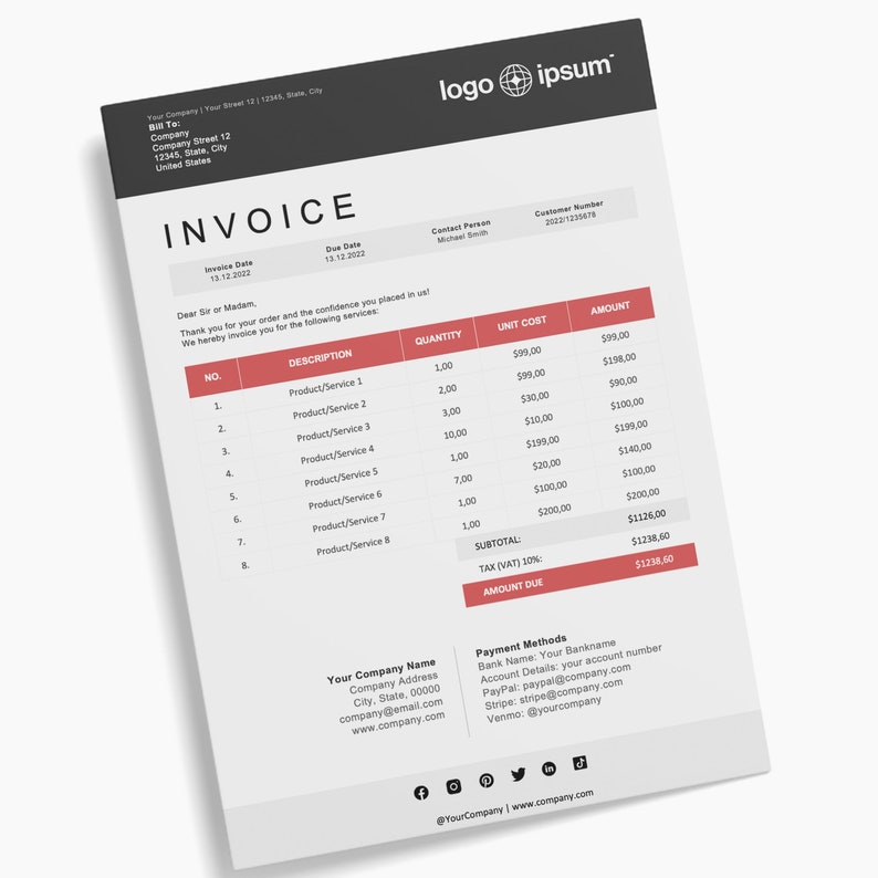 Invoice Invoice Template Business Invoice Photography - Etsy