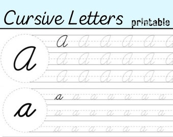 Cursive Handwriting Practice Worksheets for Kids Printable - Etsy