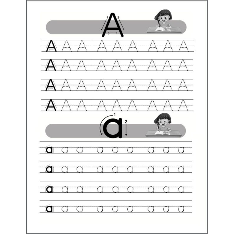 26 Printable Alphabet Letter Tracing Worksheets for Kids Ages 3-5 ...