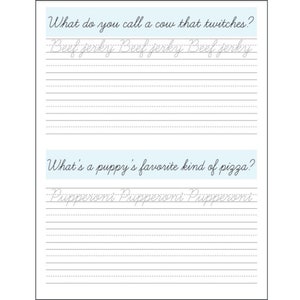 56 Worksheets for Cursive Words, Inspirational Quotes, Jokes for Kids ...