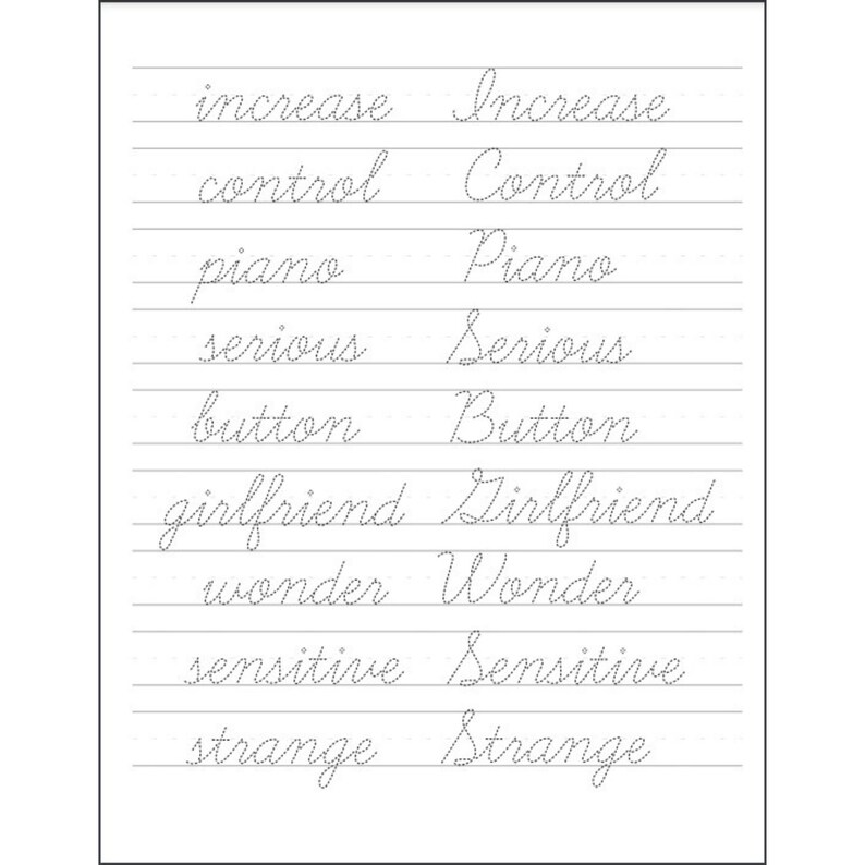 Cursive Words Tracing Worksheets for Kids Ages 6-10. 8,5x11. - Etsy