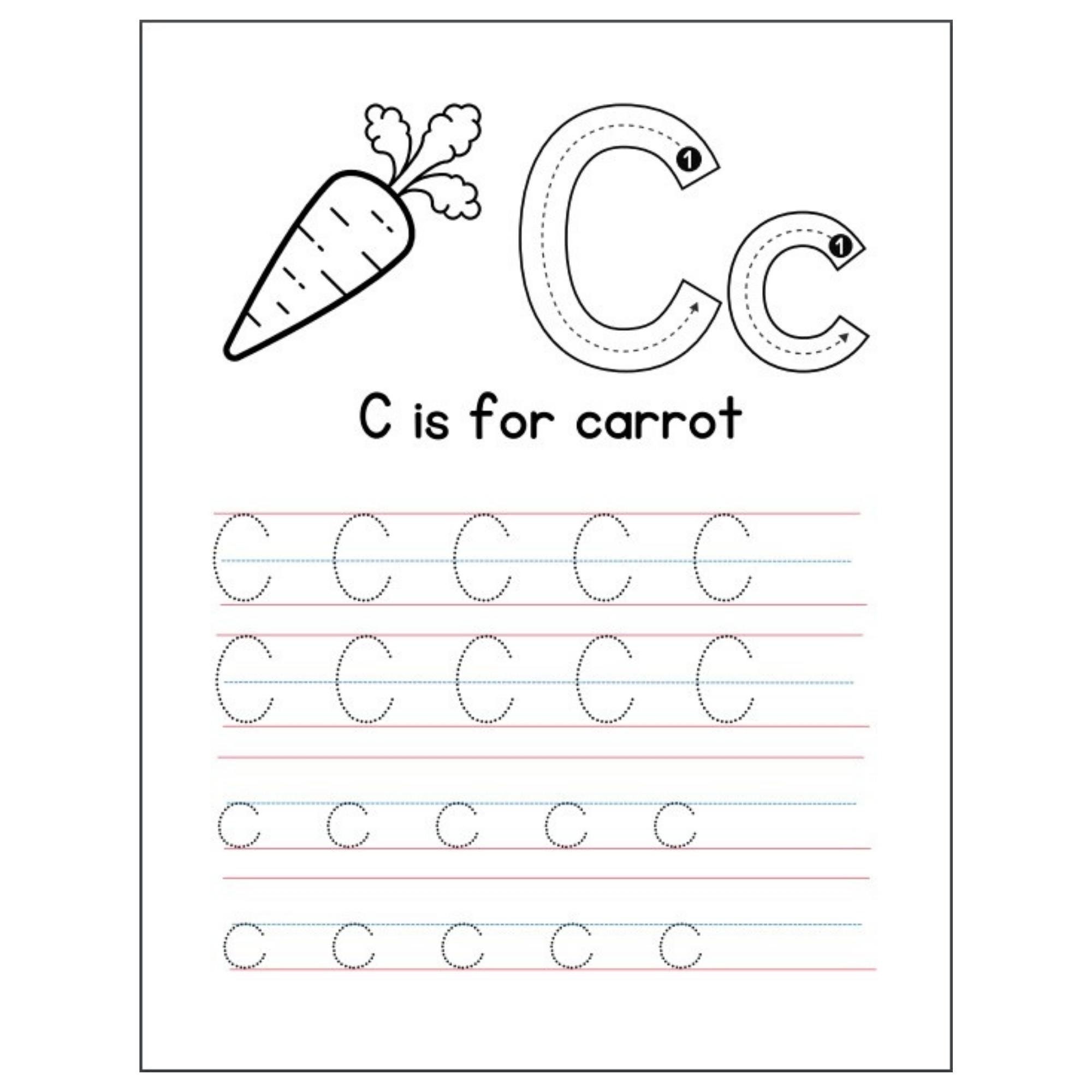 Alphabet Letter & Word Tracing Worksheets for Kids 3-5. Pen Control ...
