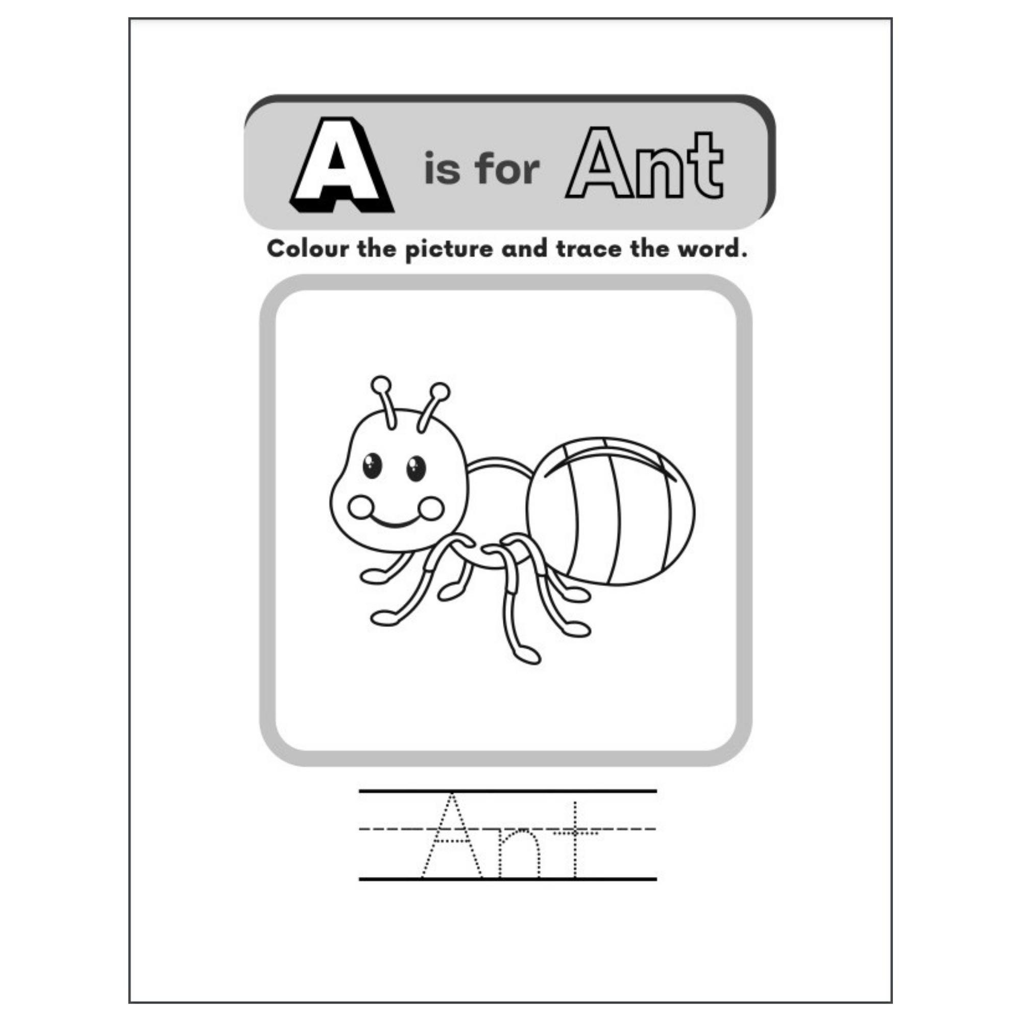 ABC Letter Tracing Worksheets With Cute Animal Coloring for - Etsy