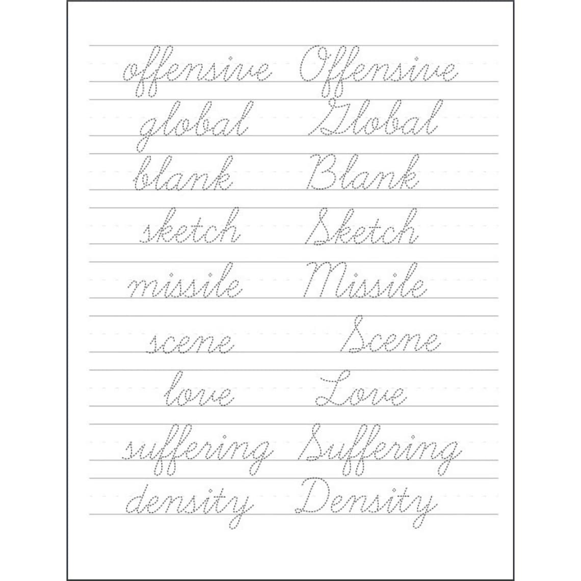 Cursive Words Tracing Worksheets for Kids Ages 6-10. 8,5x11. - Etsy