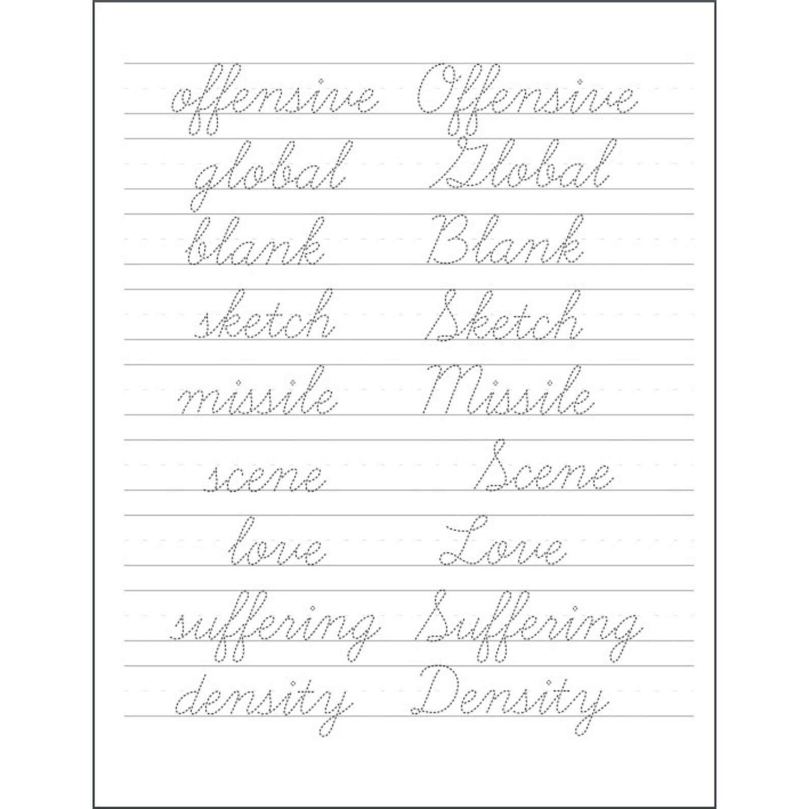 Cursive Words Tracing Worksheets for Kids Ages 6-10. 8,5x11. - Etsy