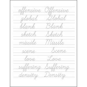 Cursive Words Tracing Worksheets for Kids Ages 6-10. 8,5x11. - Etsy UK