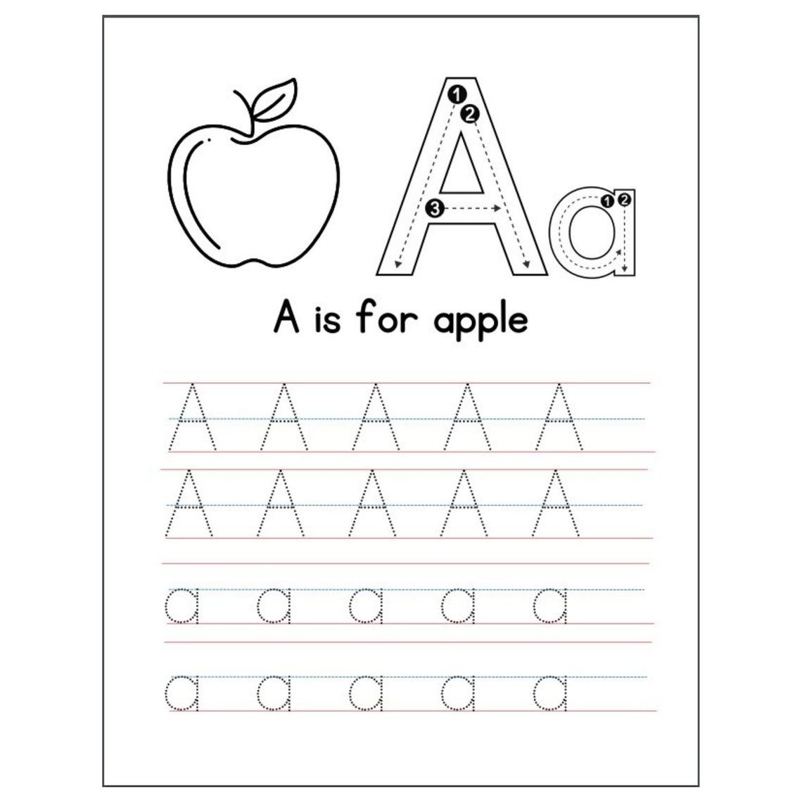 Alphabet Letter & Word Tracing Worksheets for Kids 3-5. Pen Control ...