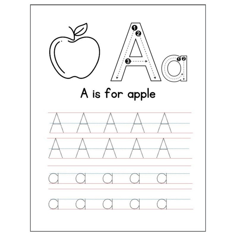 Alphabet Letter & Word Tracing Worksheets for Kids 3-5. Pen Control ...
