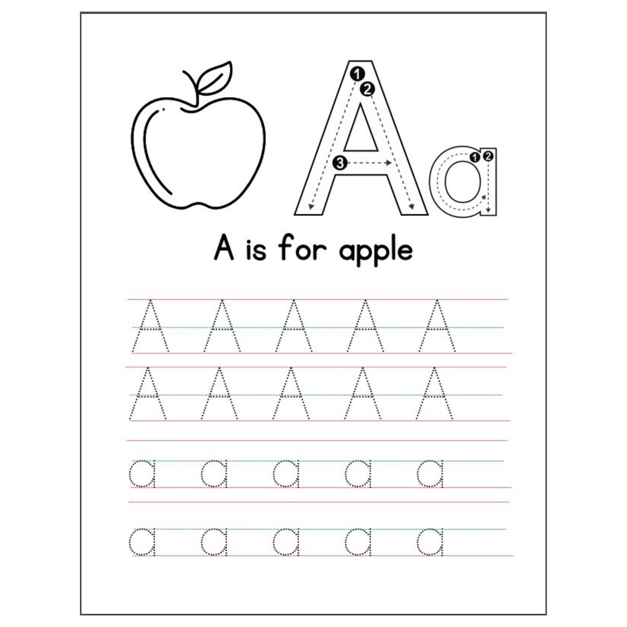 Alphabet Letter & Word Tracing Worksheets for Kids 3-5. Pen Control ...