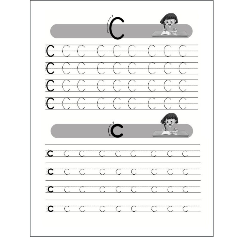 26 Printable Alphabet Letter Tracing Worksheets for Kids Ages 3-5 ...