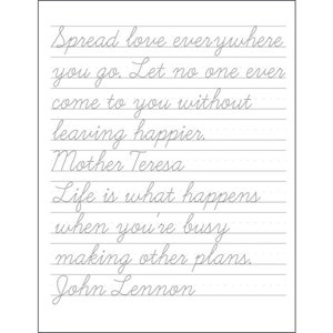 56 Worksheets for Cursive Words, Inspirational Quotes, Jokes for Kids ...