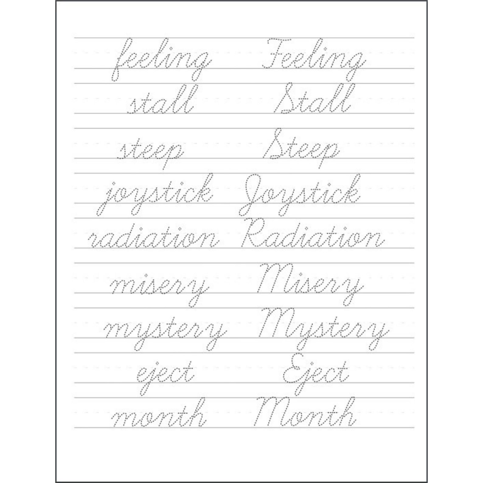 Cursive Words Tracing Worksheets for Kids Ages 6-10. 8,5x11. - Etsy