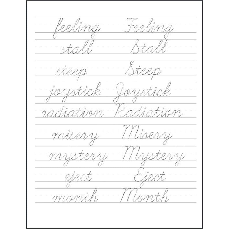 Cursive Words Tracing Worksheets for Kids Ages 6-10. 8,5x11. - Etsy
