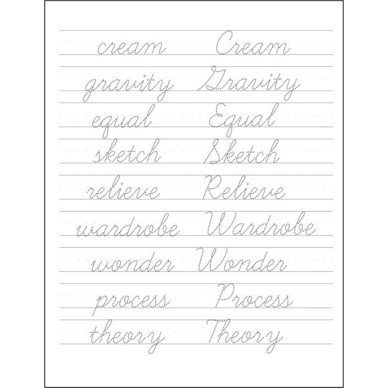 Cursive Words Tracing Worksheets for Kids Ages 6-10. 8,5x11. - Etsy