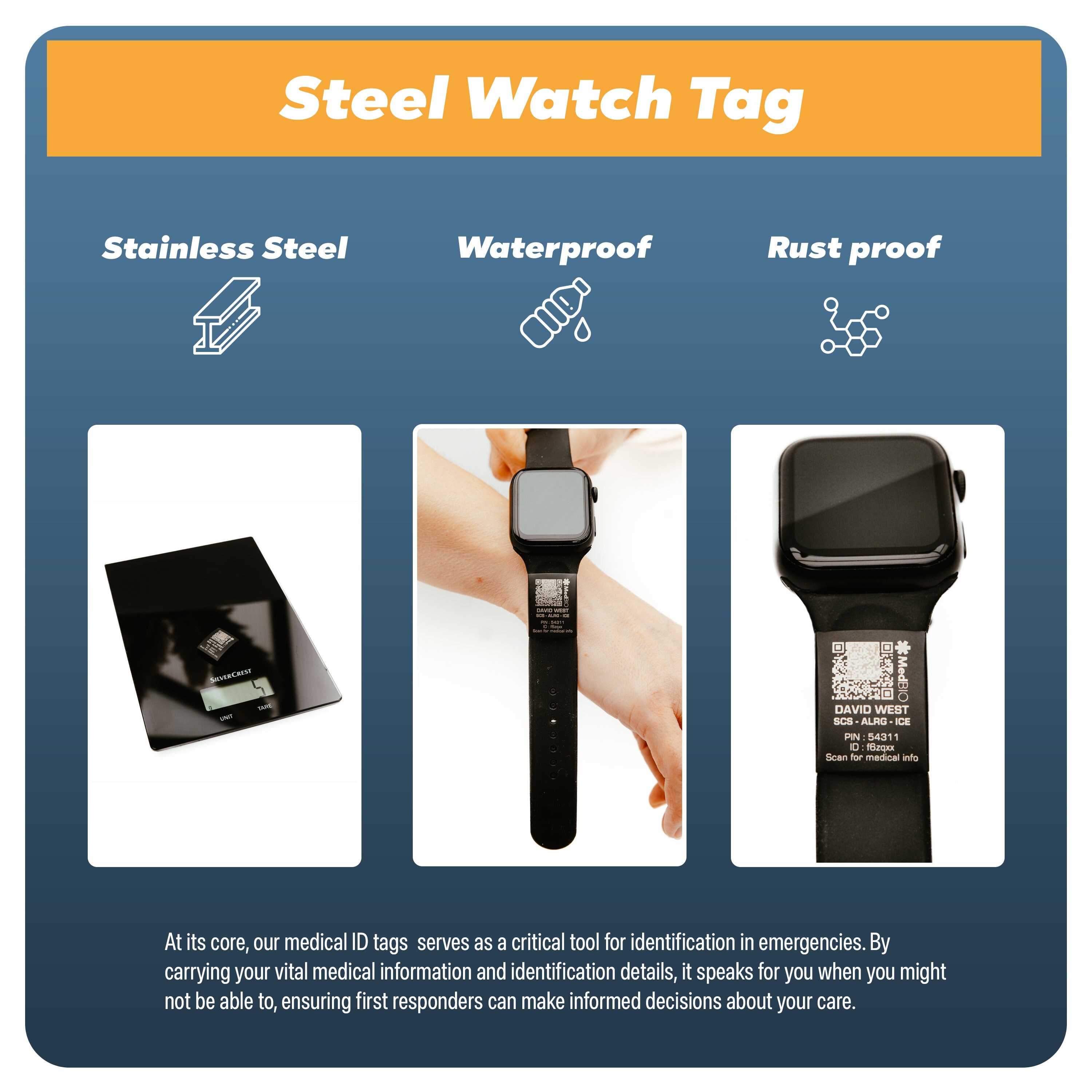 Smart Qr Code Emergency Medical Alert Tag, Medical Id Alert ...