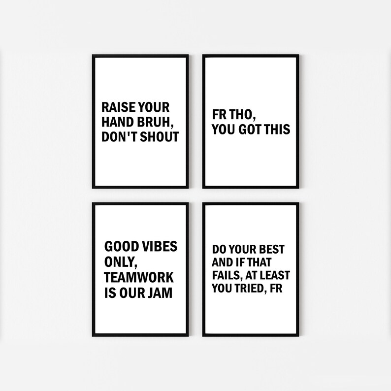 Classroom Slang Poster Bundle 4 Set Middle School Funny Slang Posters ...