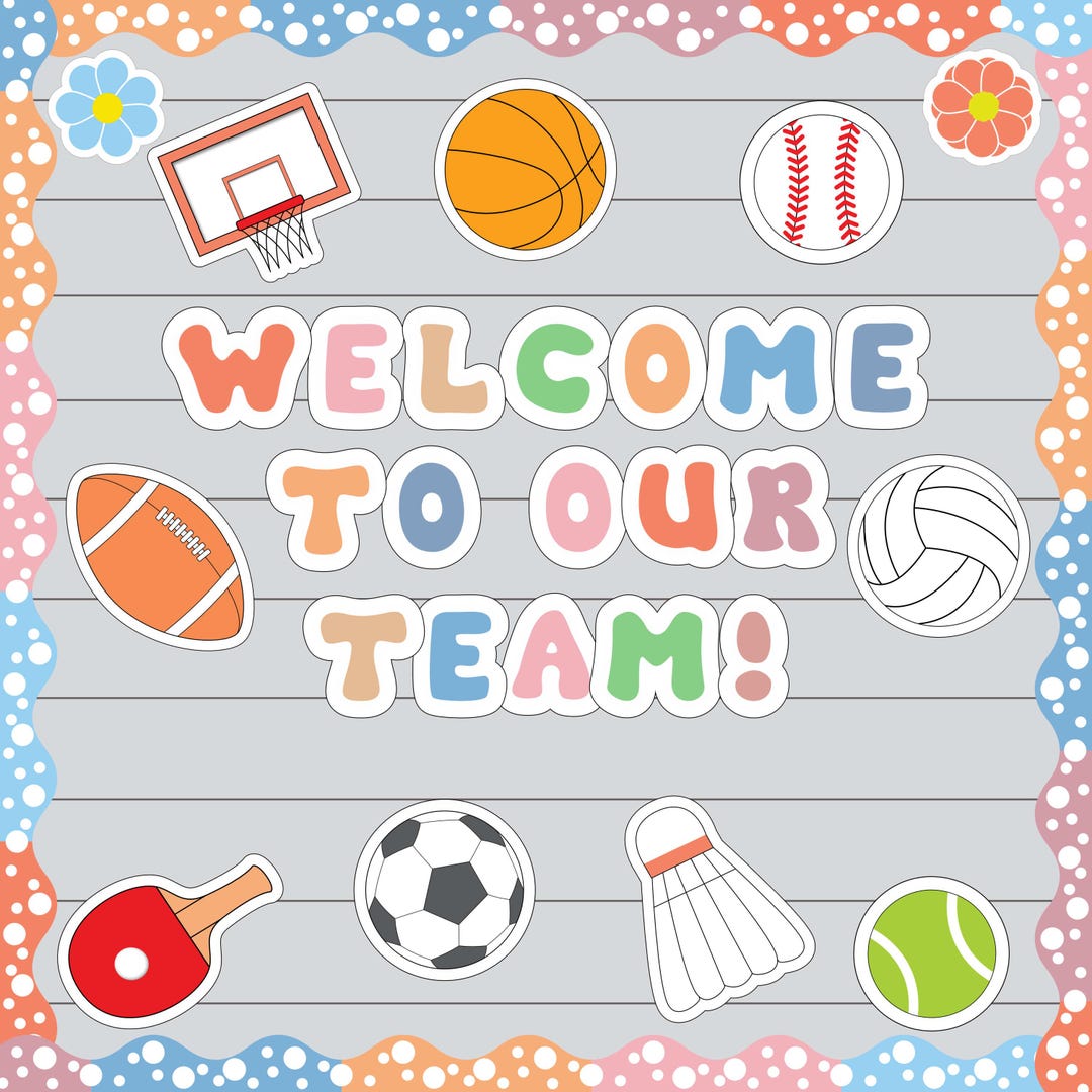Sports Team Bulletin Board Kit, Printable Sports Bulletin Board Kit ...