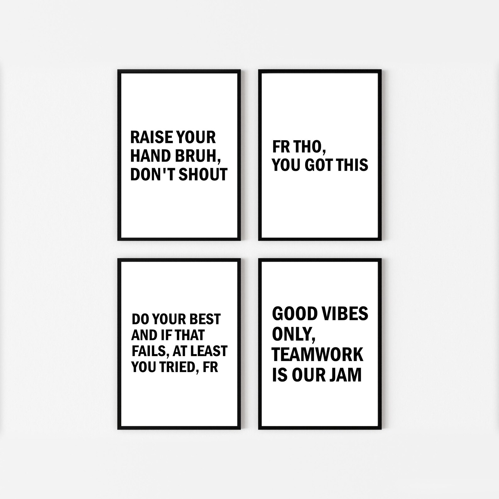 Classroom Slang Poster Bundle 4 Set, Printable Classroom Posters Bruh ...