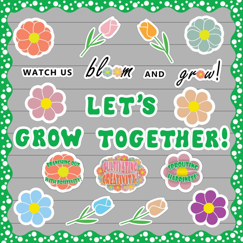 Lets Grow Together Bulletin Board, Printable Grow Together Bulletin ...