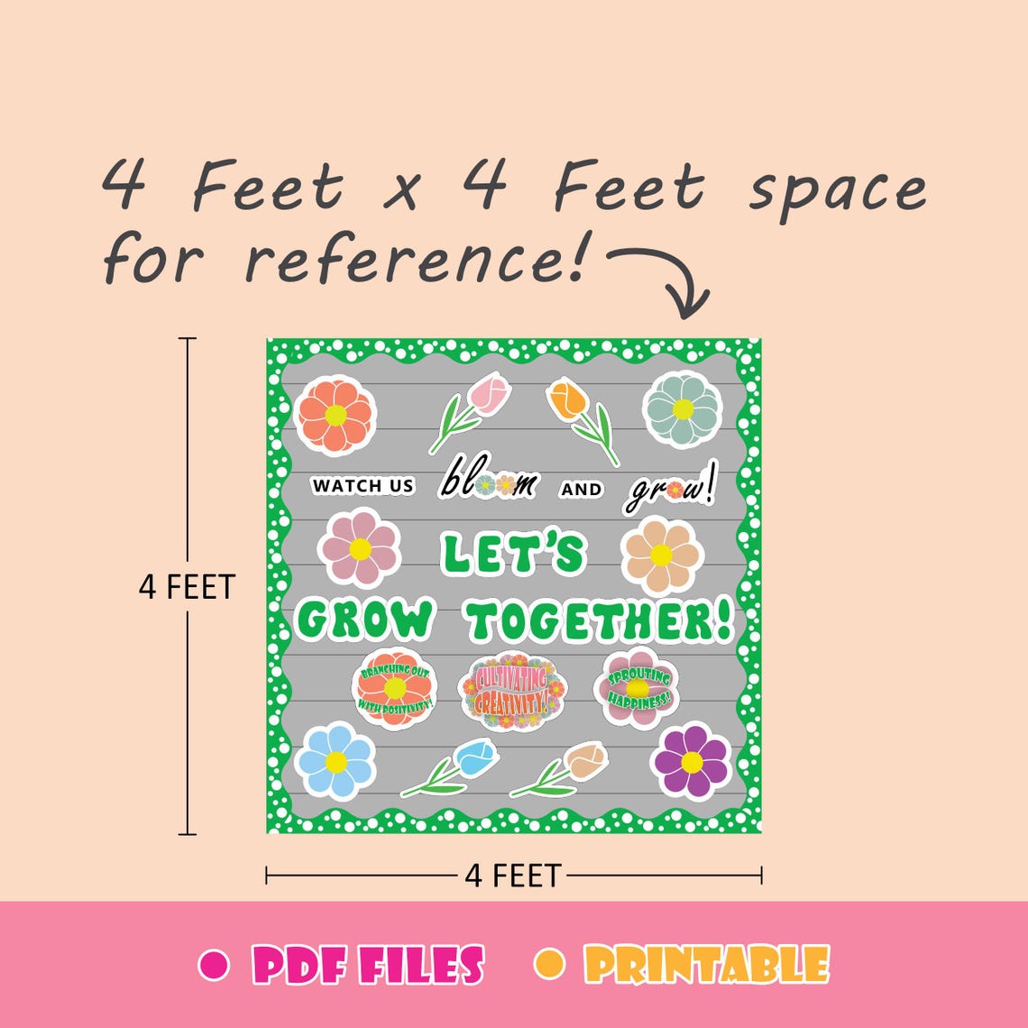 Lets Grow Together Bulletin Board, Printable Grow Together Bulletin ...