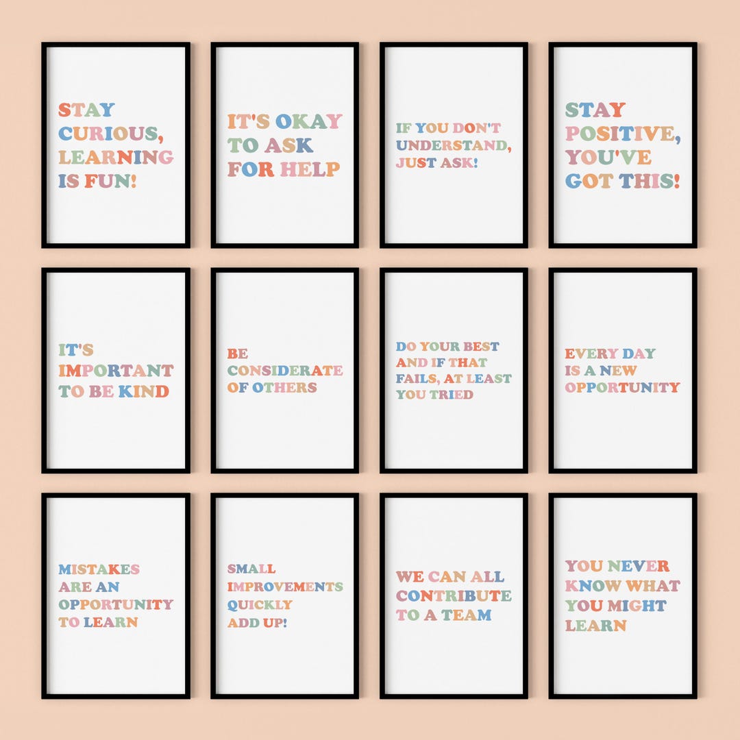 12 Positive Classroom Posters, Classroom Decor Bundle, Motivational ...
