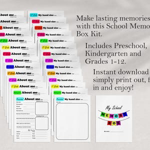 School Memory Box Kit Printable Diy Memory Box Kit Memory Box for ...