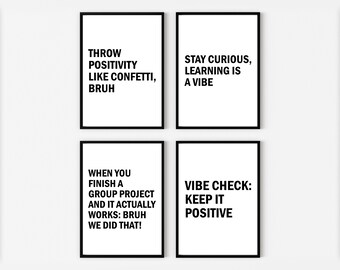 Classroom Slang Poster Bundle 4 Set Middle School Funny Slang Posters ...