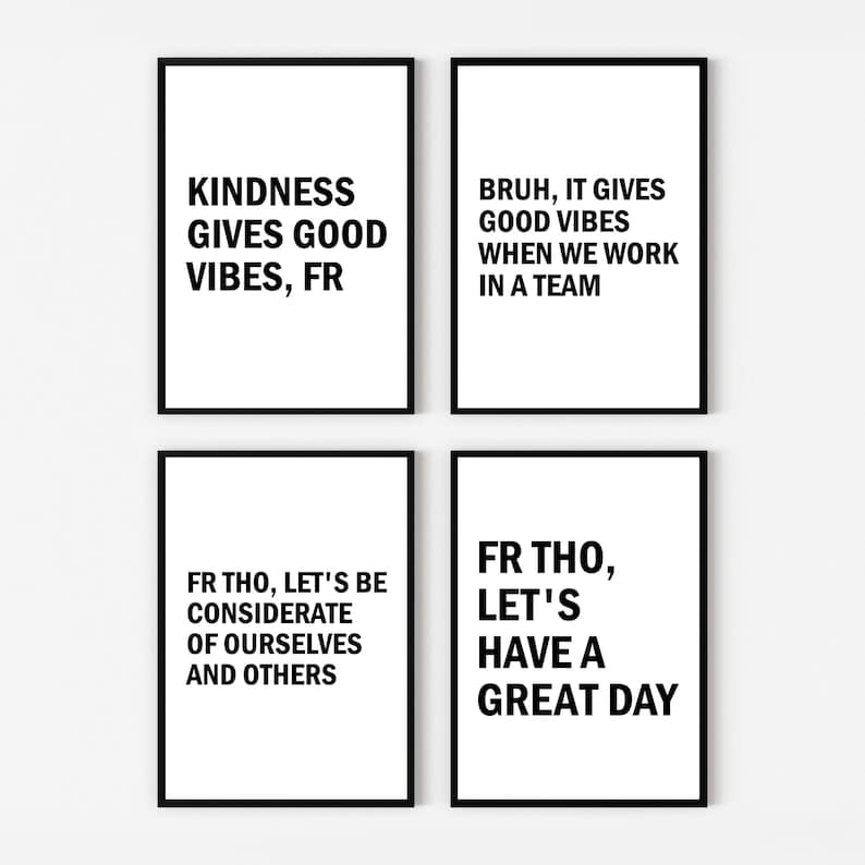 24 Set Classroom Slang Posters Bundle, Printable Classroom Poster Bruh ...