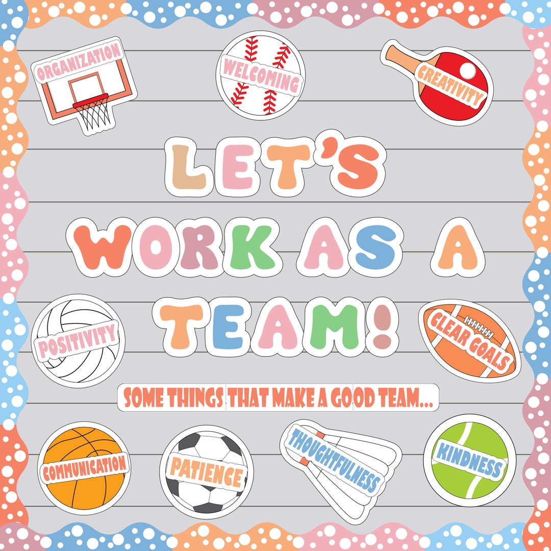 Sports Team Bulletin Board Kit, Printable Sports Bulletin Board Kit ...
