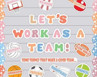 Sports Team Bulletin Board Kit, Printable Sports Bulletin Board Kit ...