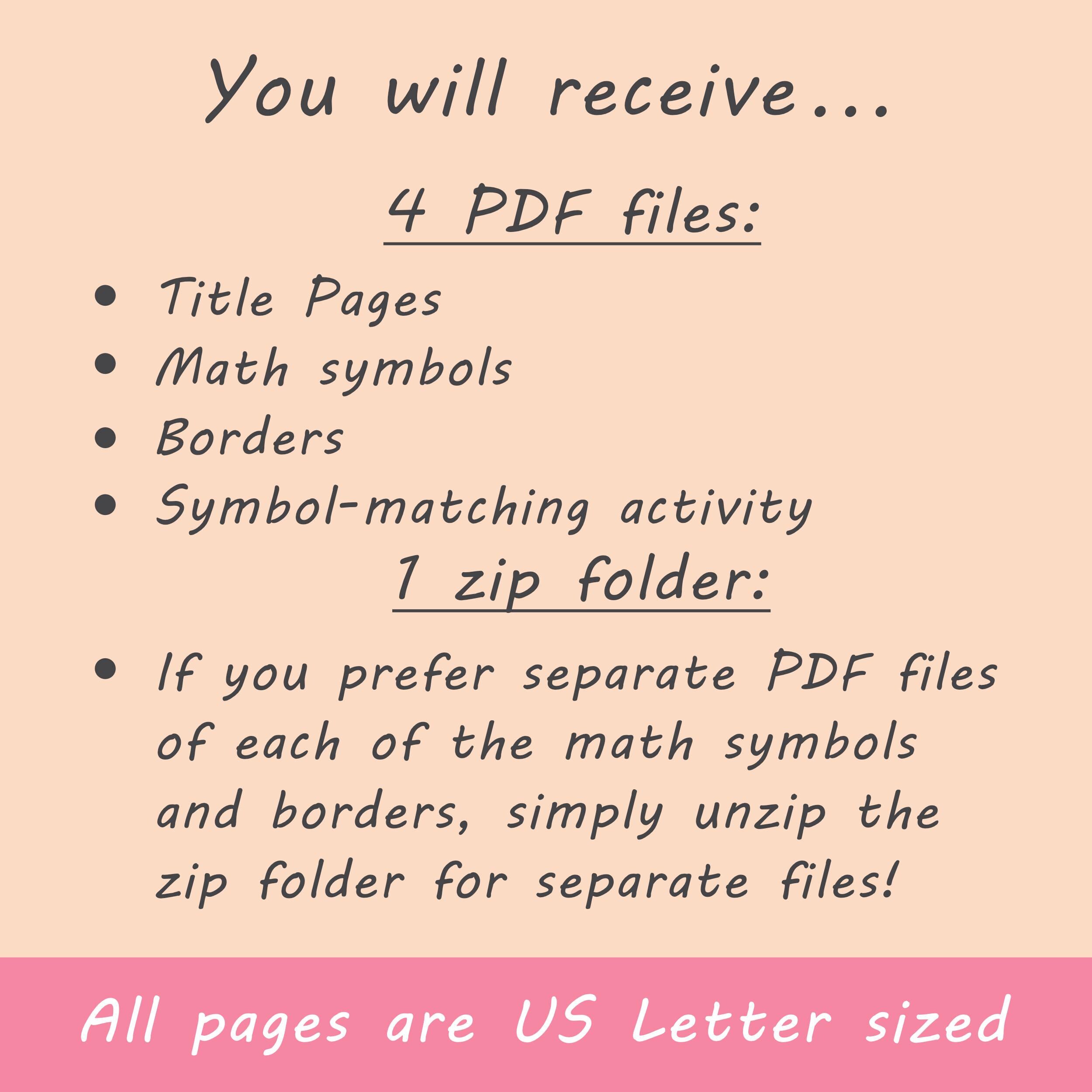 Math Symbols Bulletin Board, Printable Math Bulletin Board, Math ...