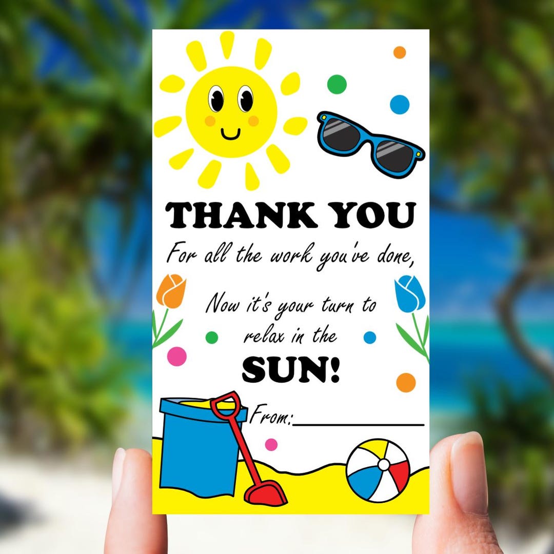 Your Turn to Relax in the Sun Tag, Printable Summer Teacher ...