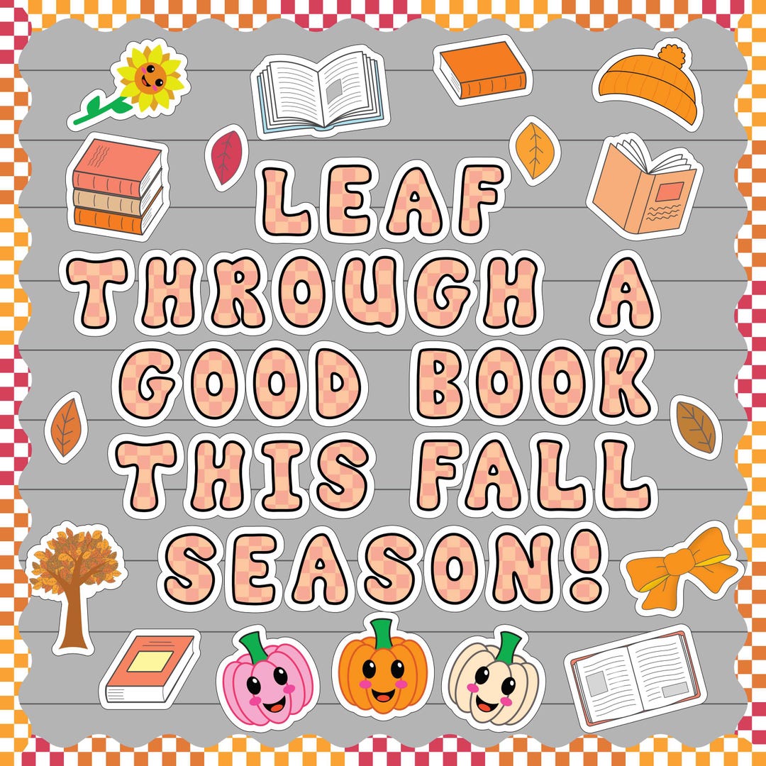 Fall Book Bulletin Board, Printable Fall Reading Bulletin Board, Fall ...