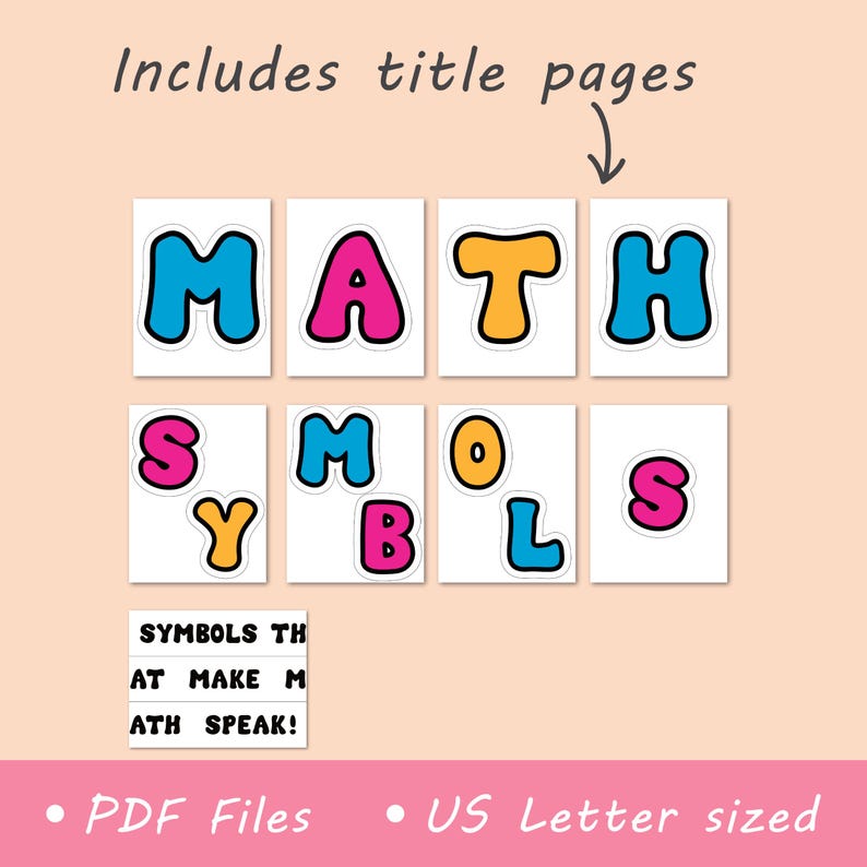 Math Symbols Bulletin Board, Printable Math Bulletin Board, Math ...