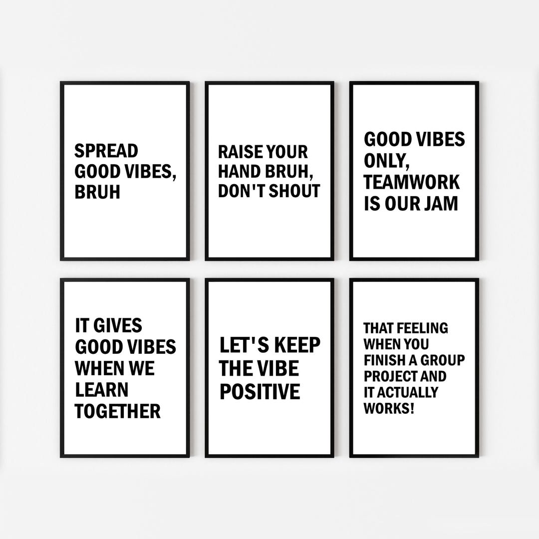 6 Set Bundle Classroom Slang Poster, Printable Math Teacher Gift ...