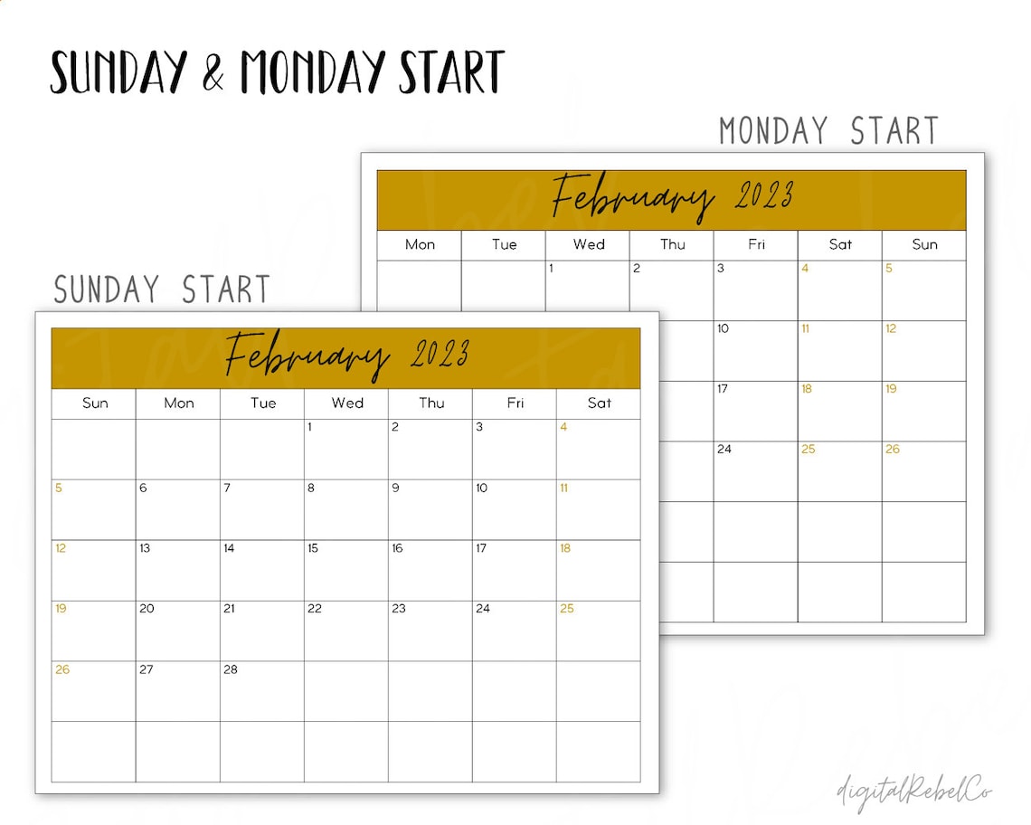 2023-2024 Editable Printable Calendars, Minimal Monthly Calendar Bundle ...