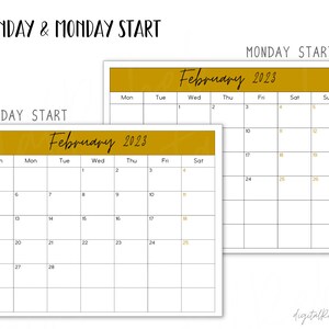 2023-2024 Editable Printable Calendars, Minimal Monthly Calendar Bundle ...