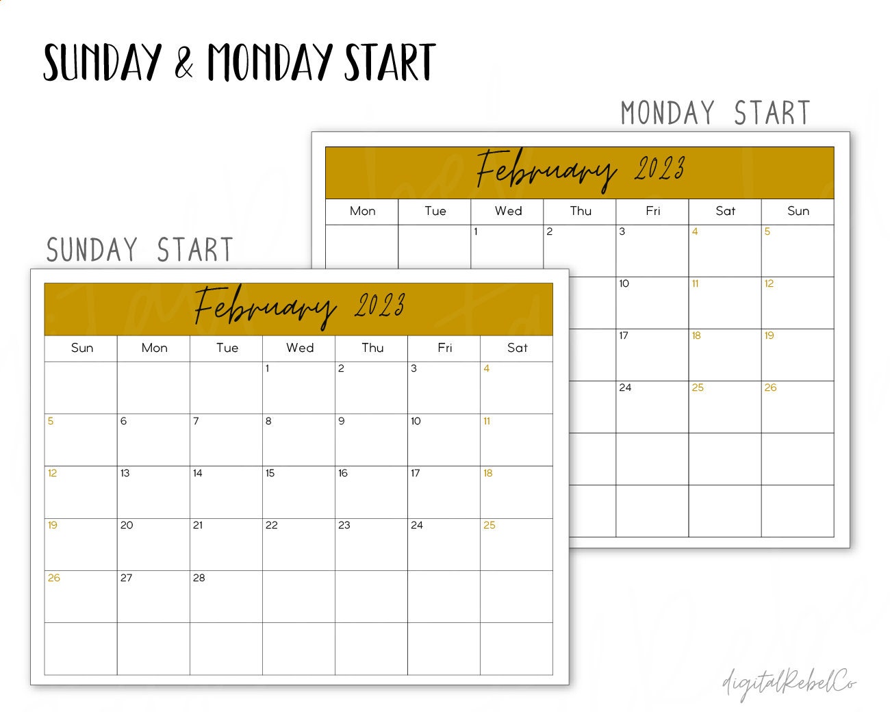 2023-2024 Editable Printable Calendars, Minimal Monthly Calendar Bundle ...