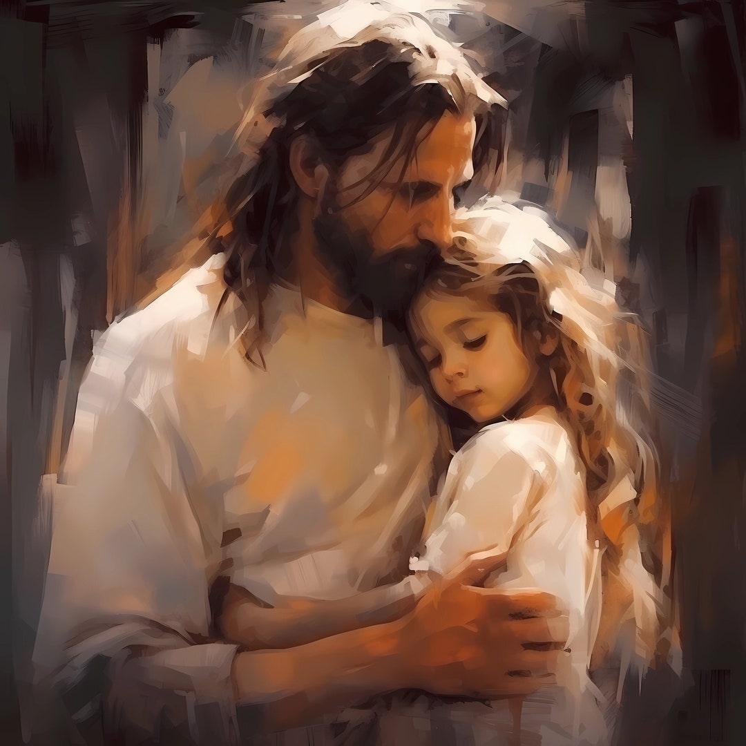 Painting of Jesus Caring for a Child - Etsy
