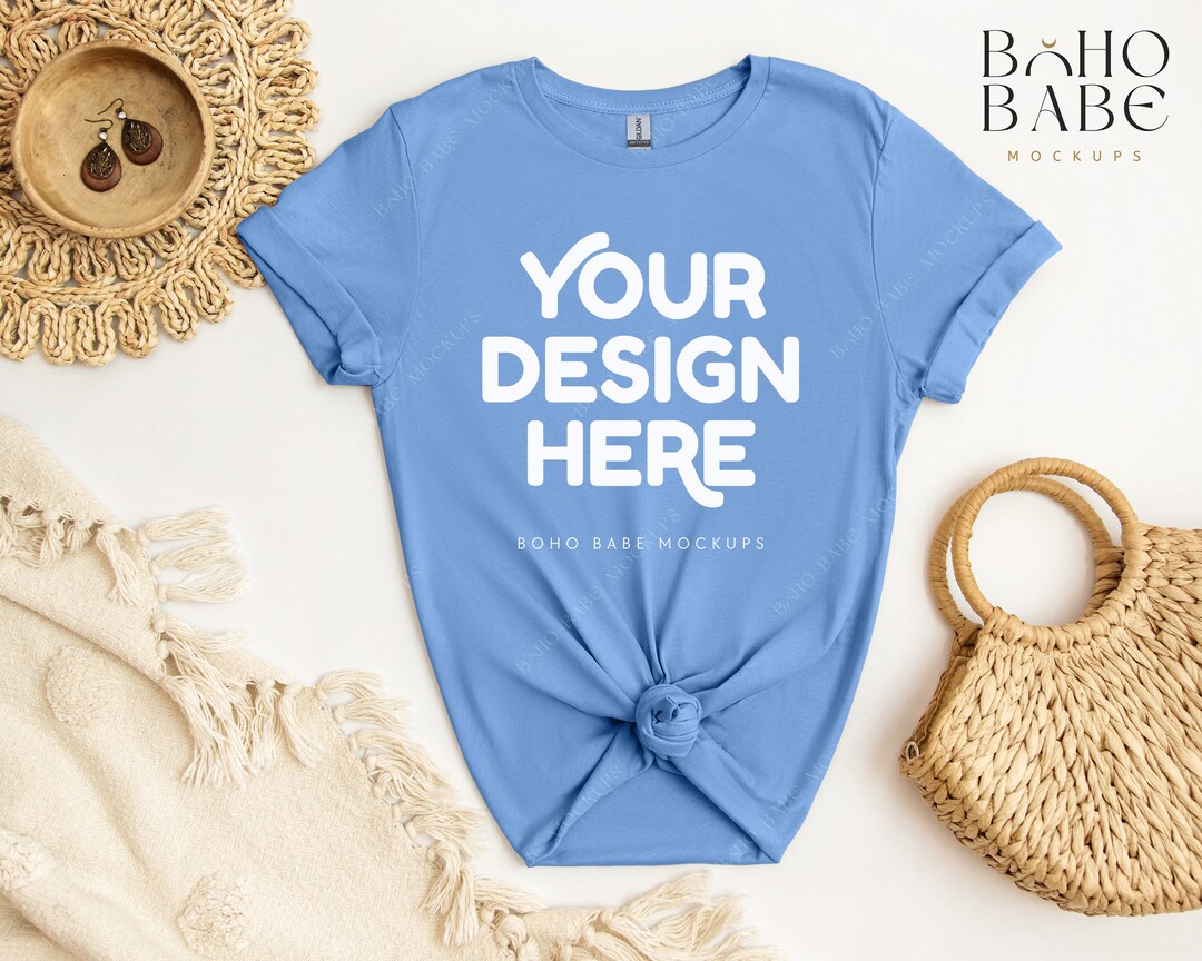 CAROLINA BLUE Gildan 64000 Mockup Gildan Softstyle Tshirt - Etsy