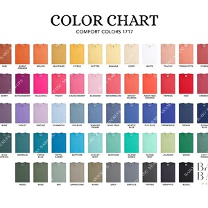 Editable Color Chart Comfort Colors 1717 66 PNG Folded Shirts ...