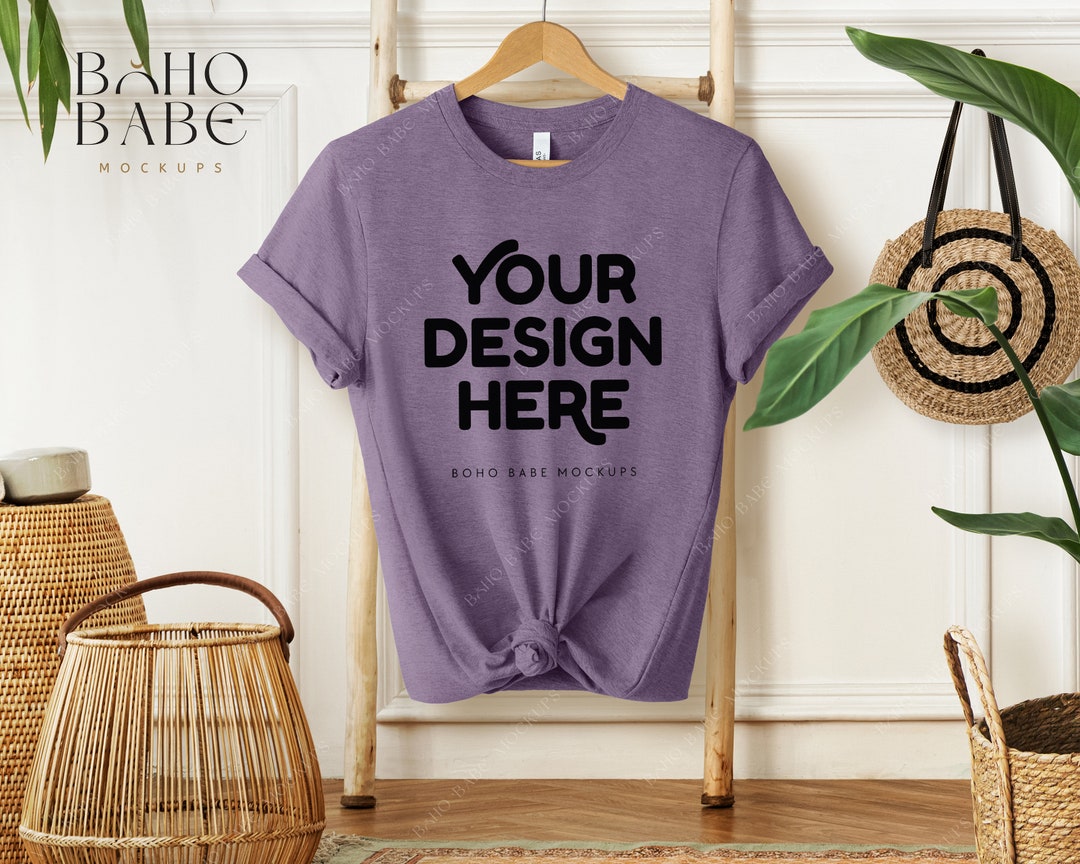 HEATHER PURPLE Bella Canvas 3001 Mockup, 3001 CVC Heather Purple Mock ...