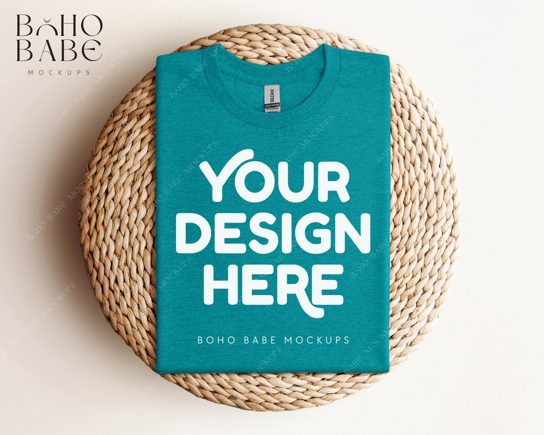 ANTIQUE JADE DOME Gildan 5000 Mockup, Gildan 5000 Folded Tshirt Mock ...