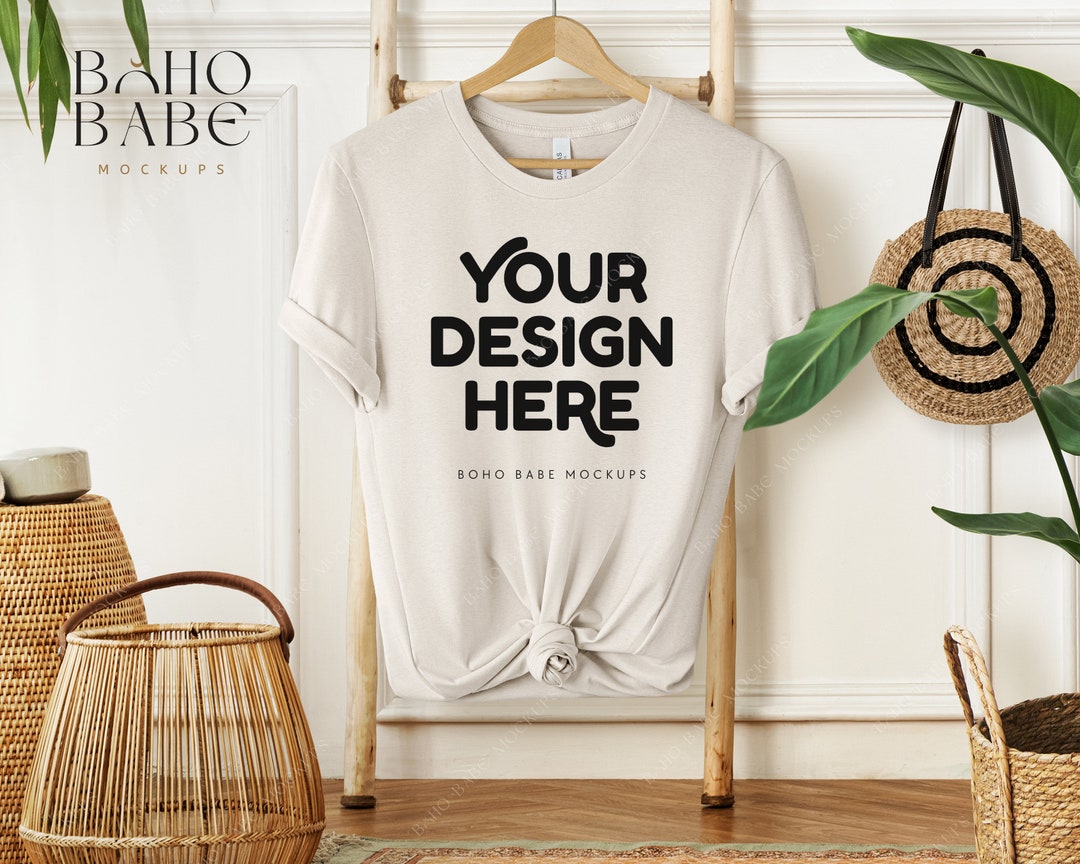 HEATHER DUST Bella Canvas 3001 Mockup, 3001 Cvc Heather Dust Mock-up ...