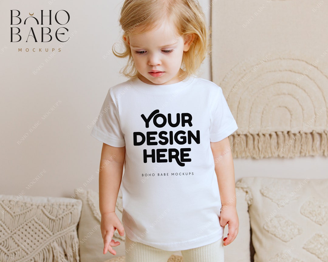 3321 WHITE Rabbit Skins 3321 Mockup | Toddler Model Mockup, Kids Tshirt ...