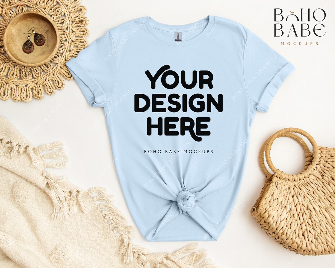 LIGHT BLUE Gildan 64000 Mockup Gildan Softstyle Tshirt - Etsy